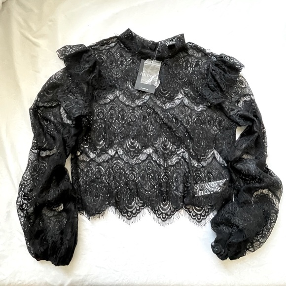Forever 21 | Tops | Nwt Sheer Lace Ruffle Top | Poshmark